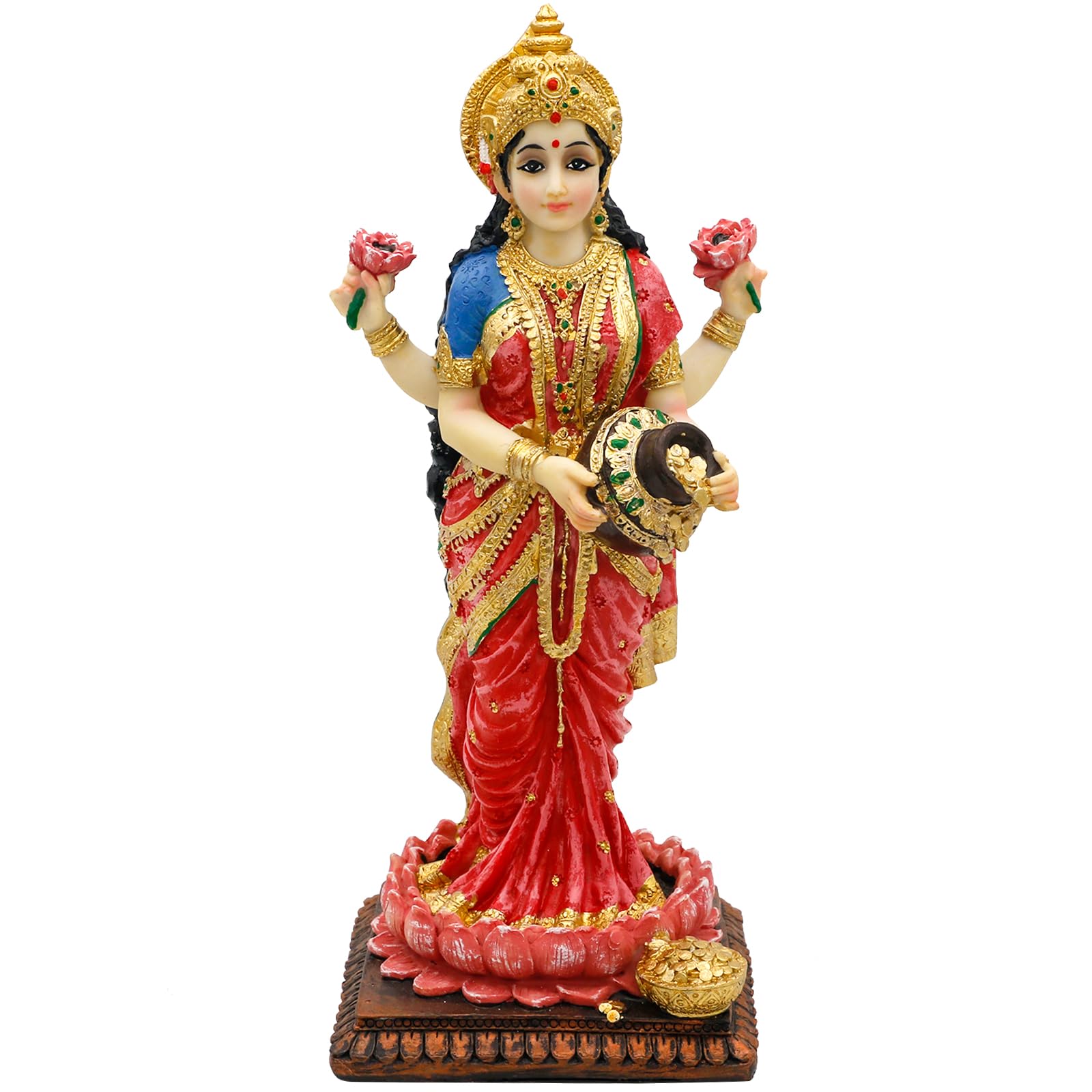 alikiki Standing Lakshmi Idol Statue - 8.3”H Hindu Goddess MATA India ...