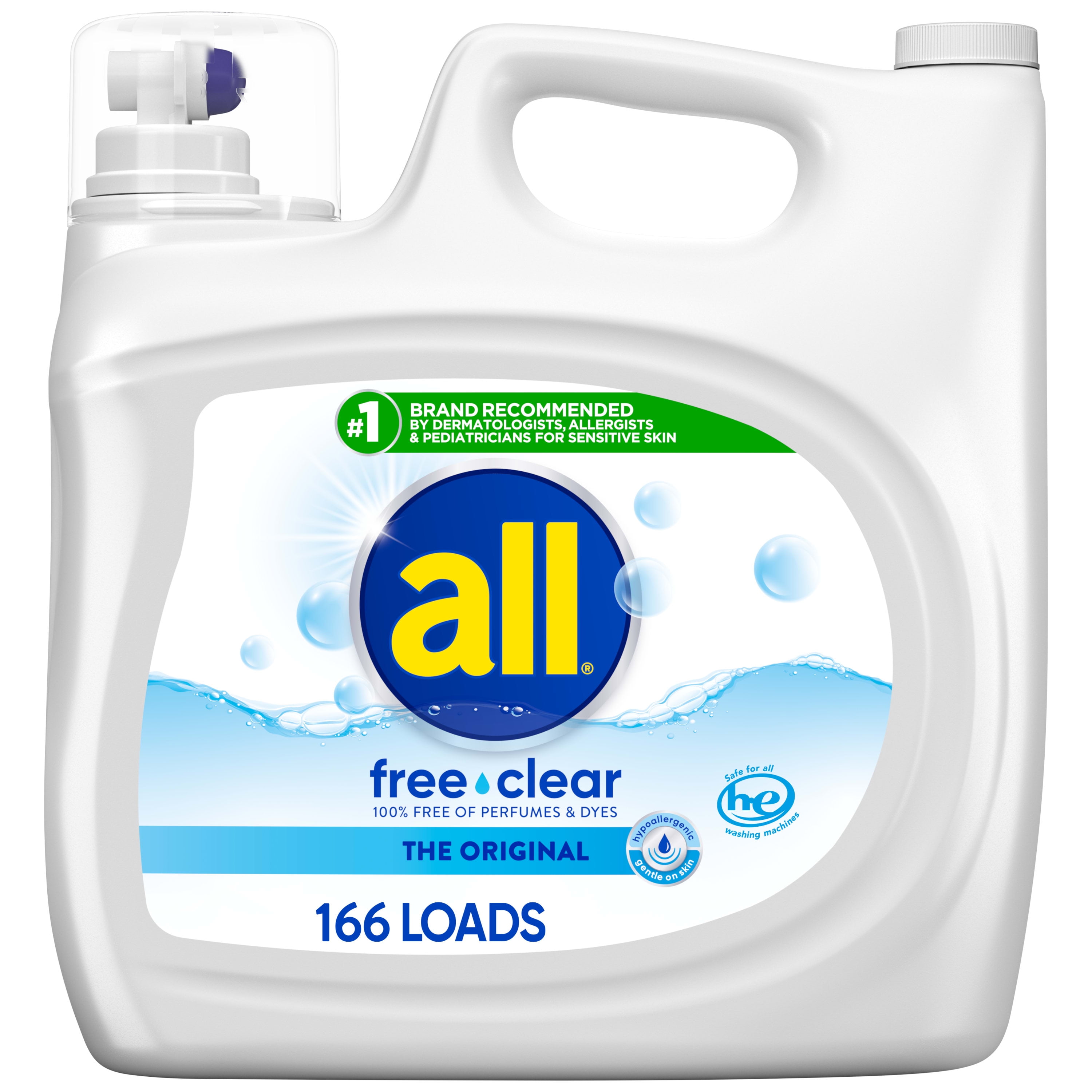 all Liquid Laundry Detergent Free Clear for Sensitive Skin, 250 Ounce ...