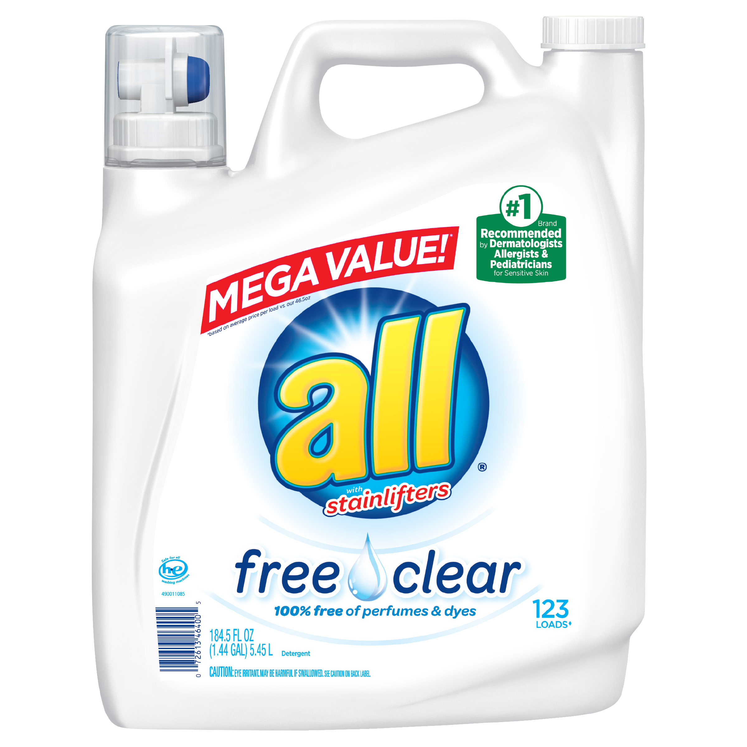 all Liquid Laundry Detergent Free Clear for Sensitive Skin, 141 Ounce ...