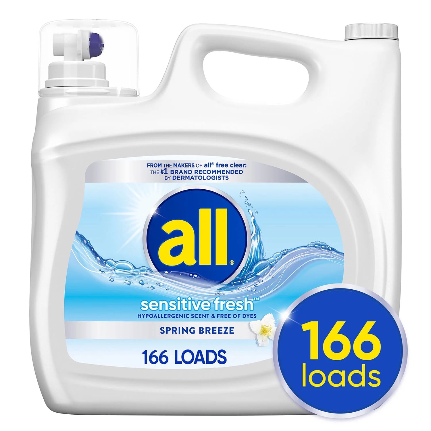 all Sensitive Fresh Liquid Laundry Detergent, Spring Breeze, 166 Load ...