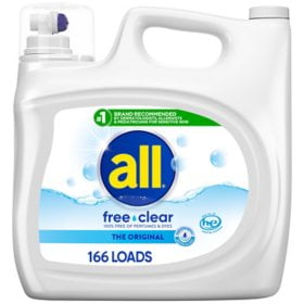 all free clear Liquid Laundry Detergent, The Original, 166 loads, 250 ...