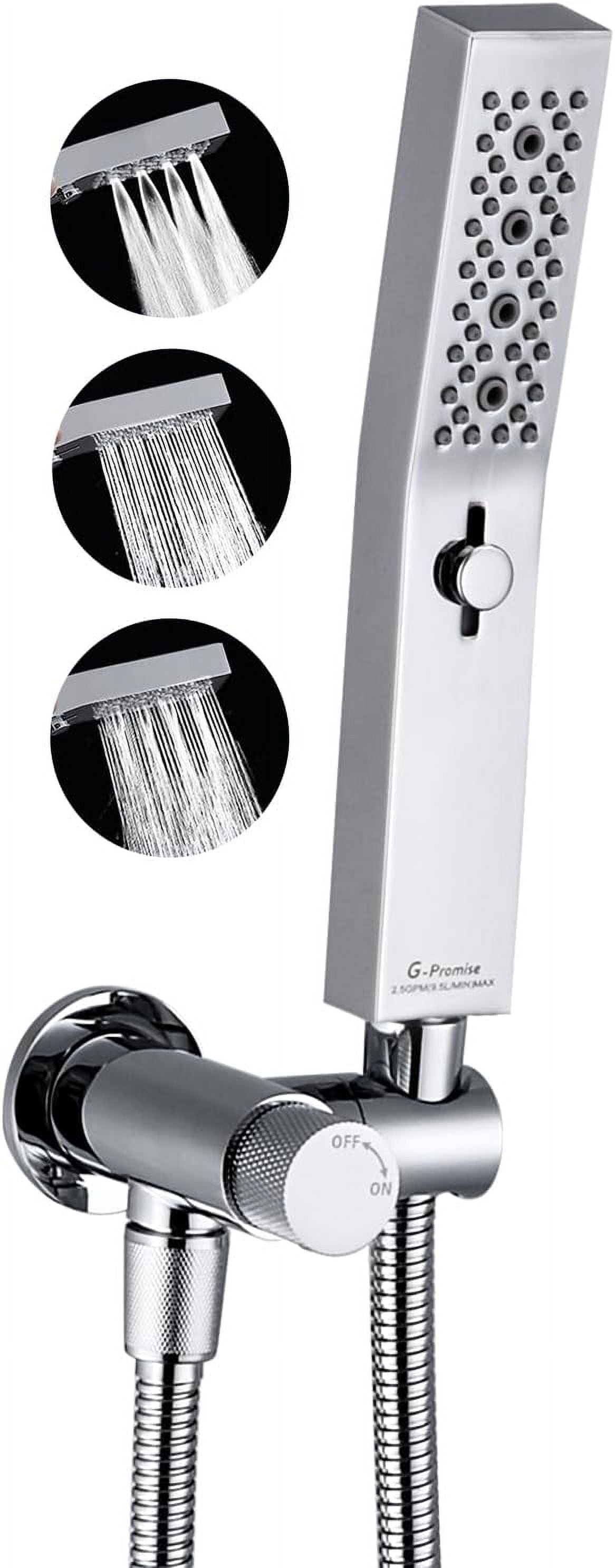 **all metal handheld shower set with 3-function showerwand, included ...