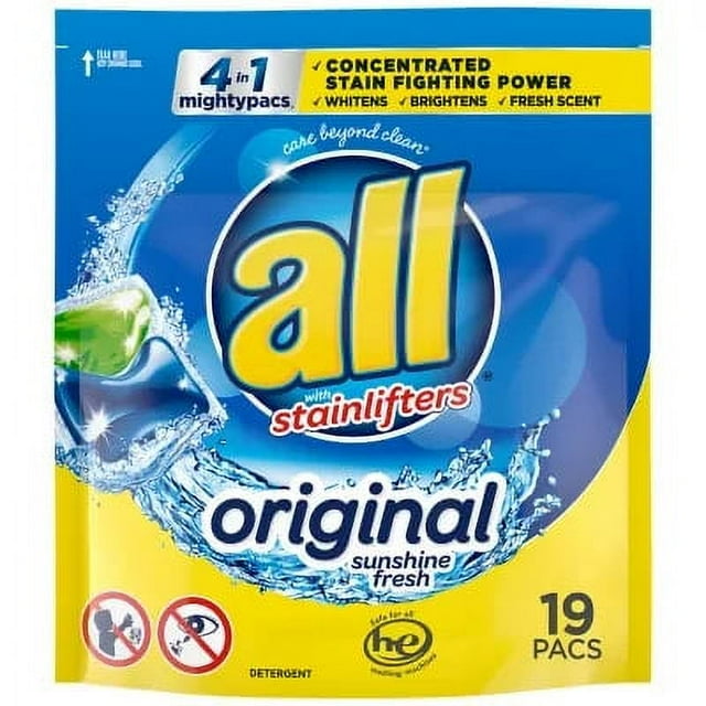 All Stainlifters Original Mighty Pacs Laundry Detergent 4 In 1 Stain