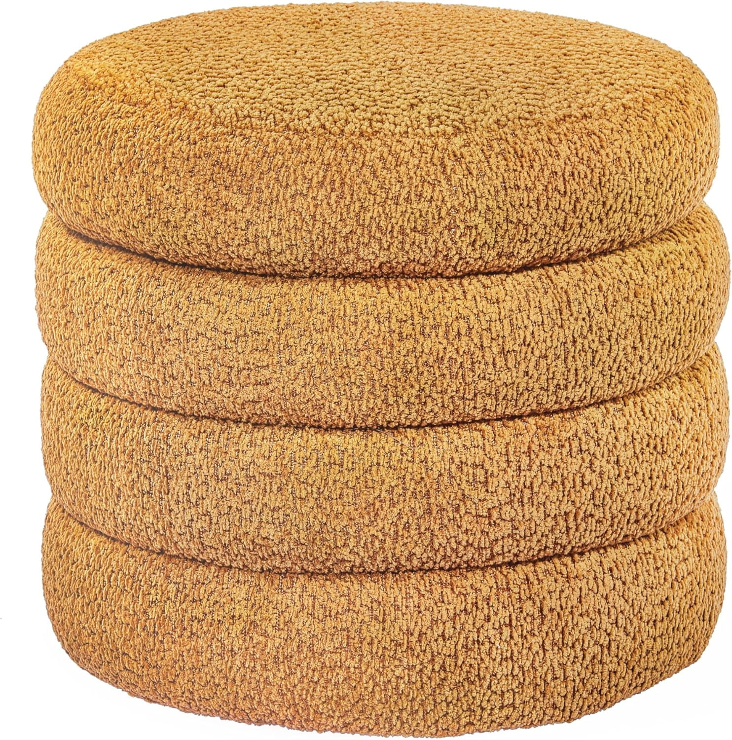 allamazing Round Ottoman with Storage, Upholstered Ottoman with Soft ...