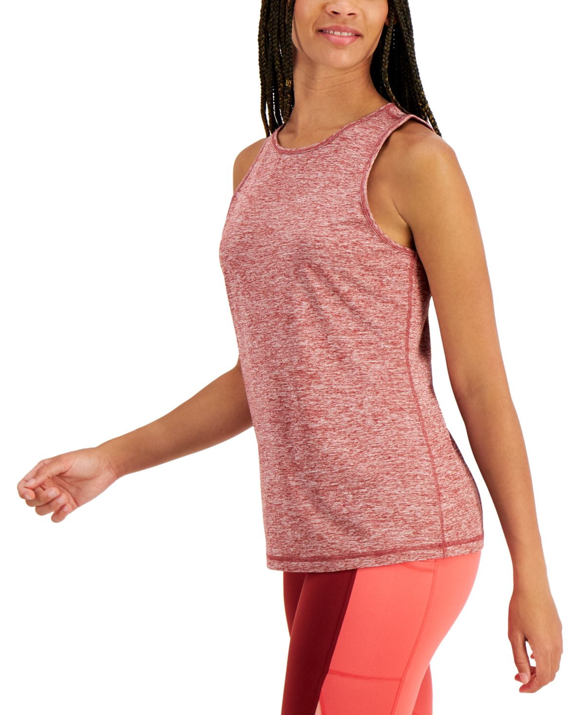 allbrand365 designer Ideology Womens Heathered Keyhole-Back Tank Top ...