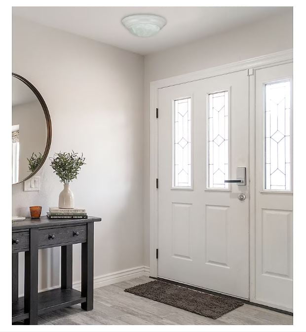 allen + roth 1-Light 15-in Matte White Integrated LED Flush Mount Light ...