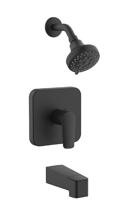 allen + roth Dunmore Matte Black 1-handle Multi-function 3.752-Inches ...