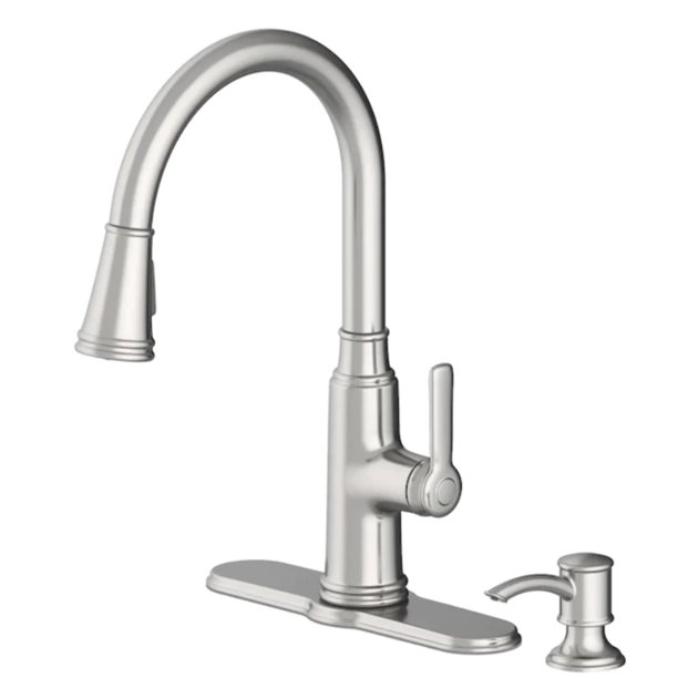 allen + roth Evanston Stainless Steel Single Handle Pull-down Kitchen ...