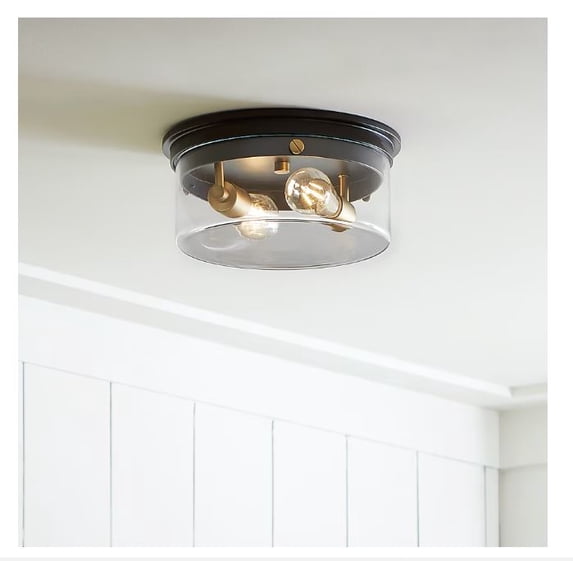 allen + roth Fenland 1-Light 12-in Matte Black Flush Mount Light ...