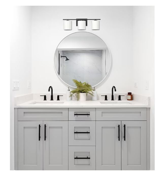 allen + roth Maylin 23-Inches 3 -Light Matte Black Modern/contemporary ...