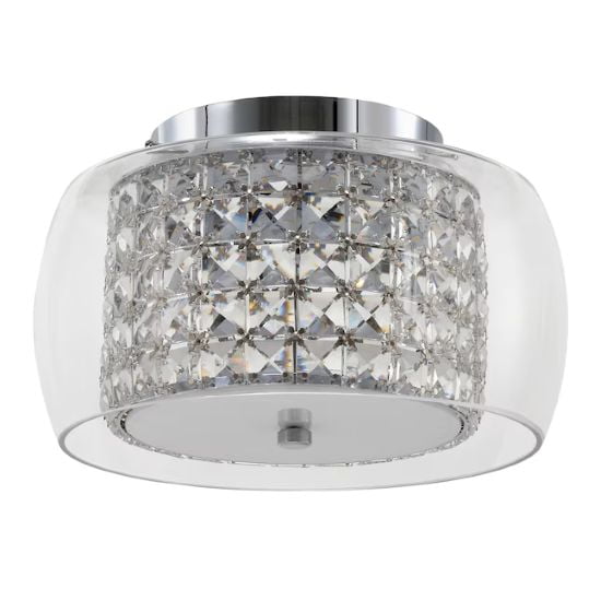 allen + roth Quinn 1 -Light 11 Gloss Chrome Integrated LED Flush Mount ...