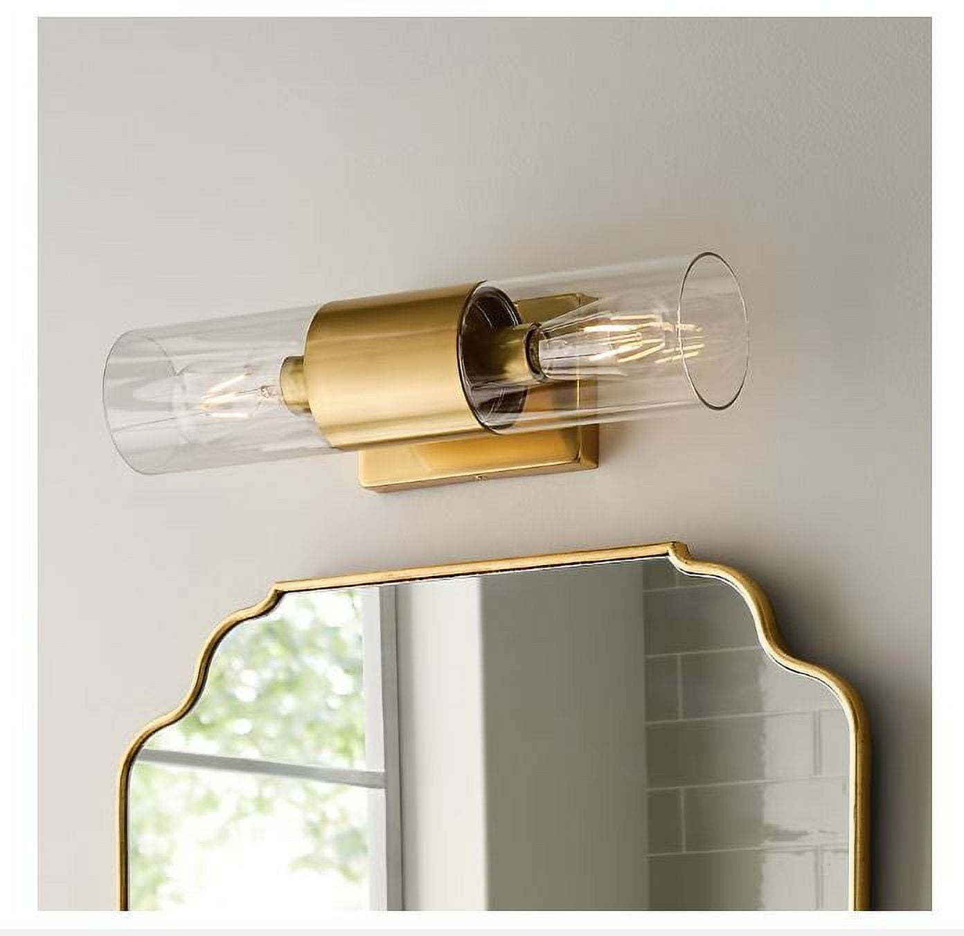 allen + roth Rexburg 4.7-Inches 2 -Light Brushed Gold Transitional ...