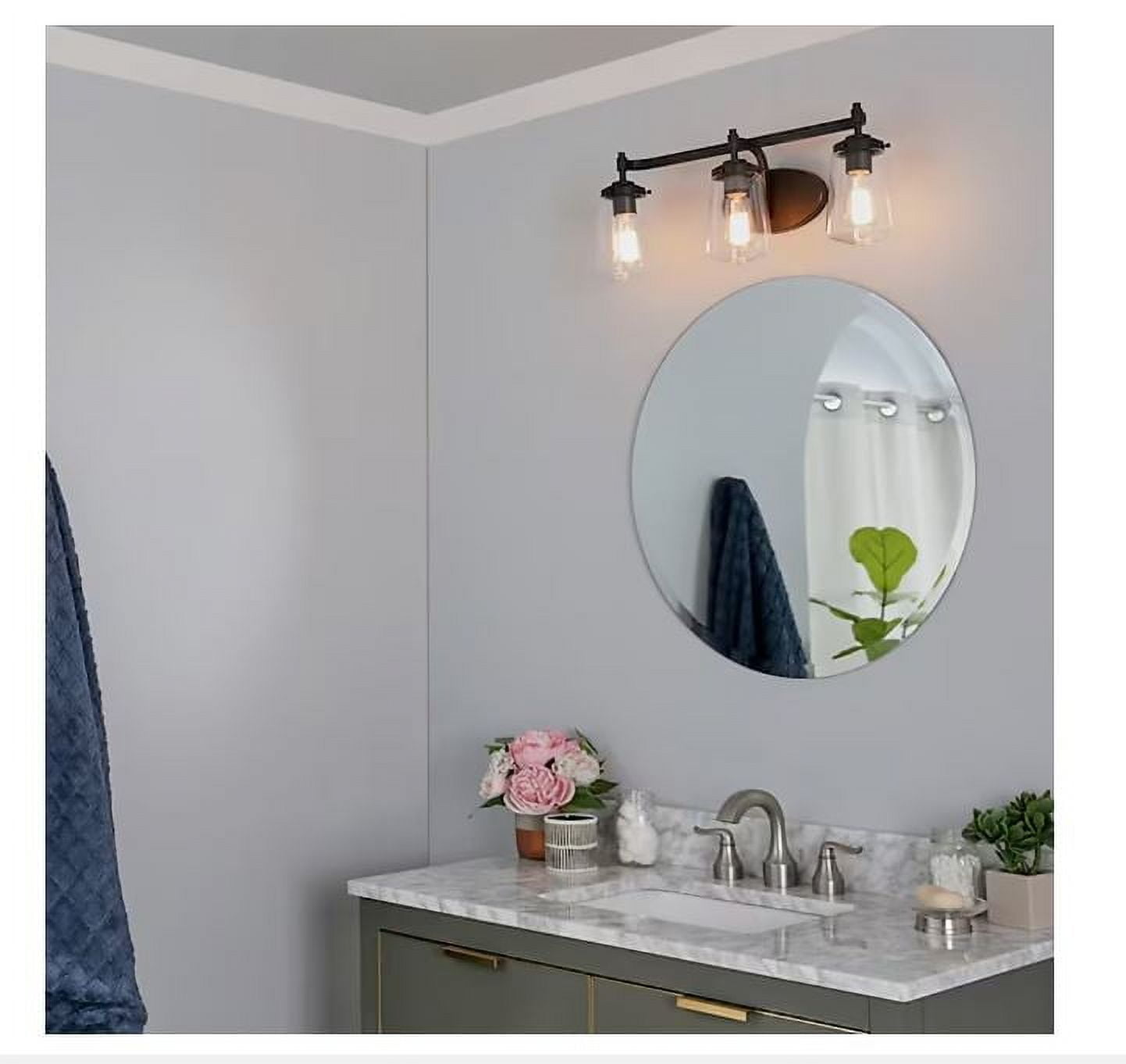 allen + roth Wyatt 23.9-Inches 3 -Light Antique Bronze Farmhouse Vanity ...