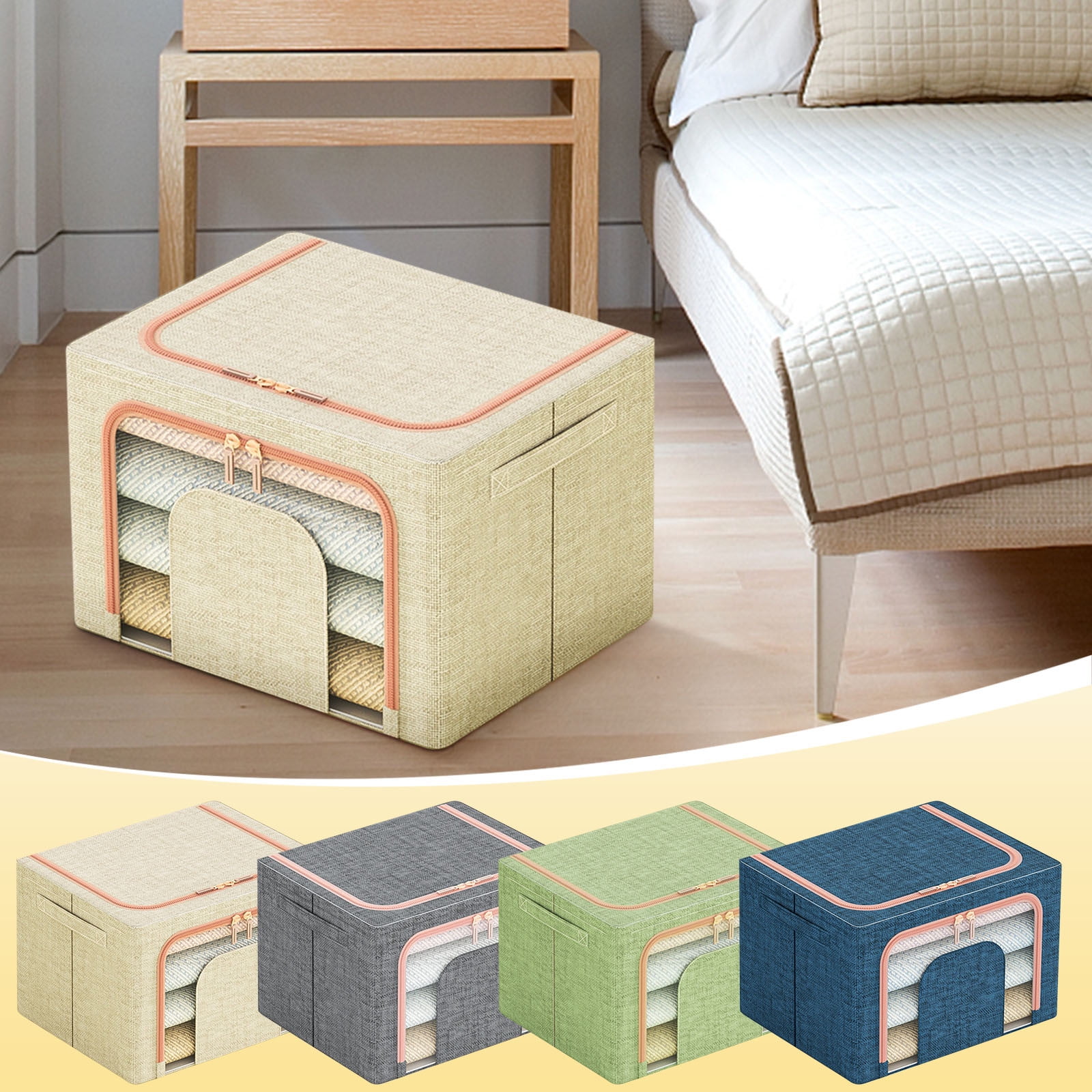 allowith Openings Clothes Storage Bins with Metal Frame, Foldable ...