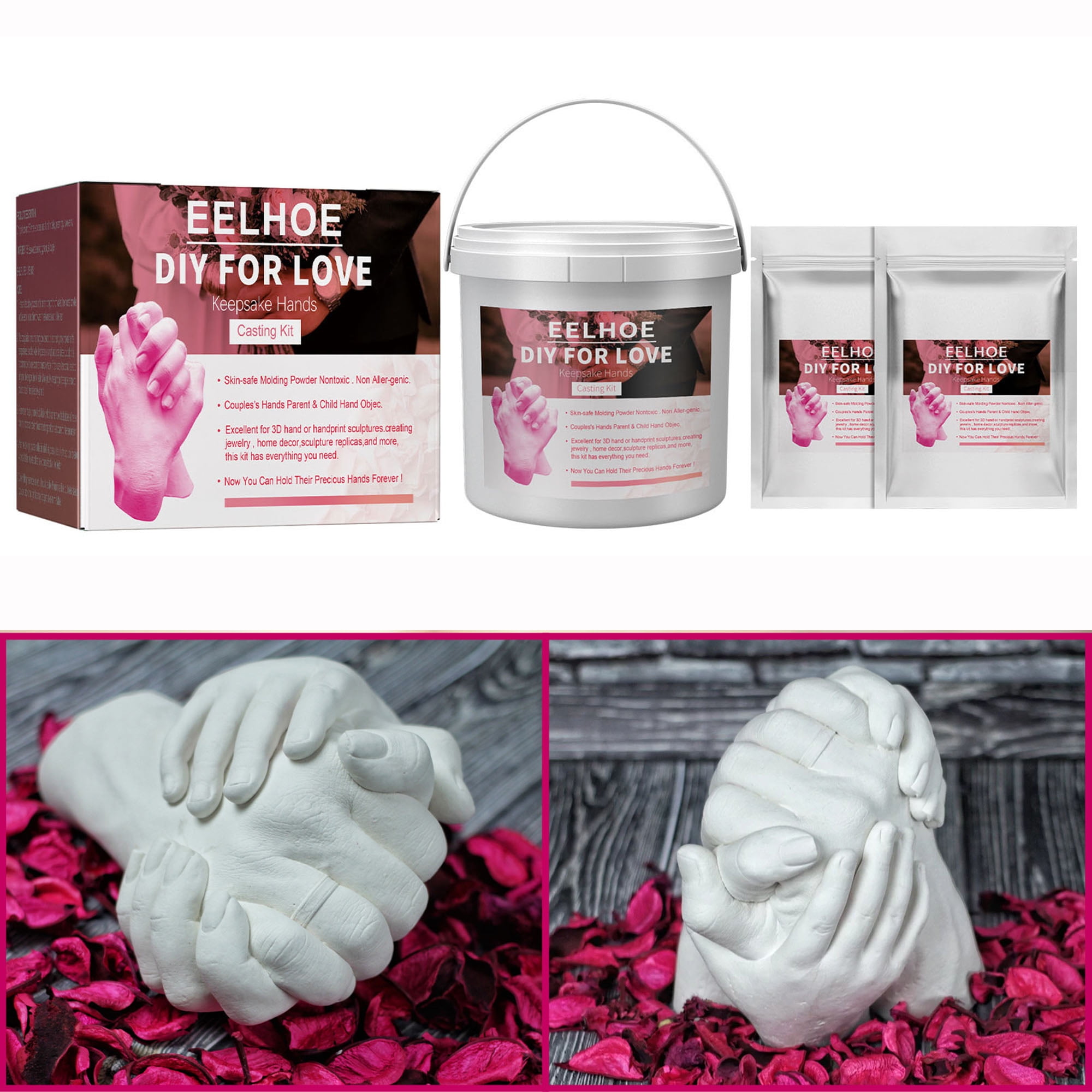 allshope Couples Hand Mold Kit Hand Mold Keepsake Sculpture Kit for ...