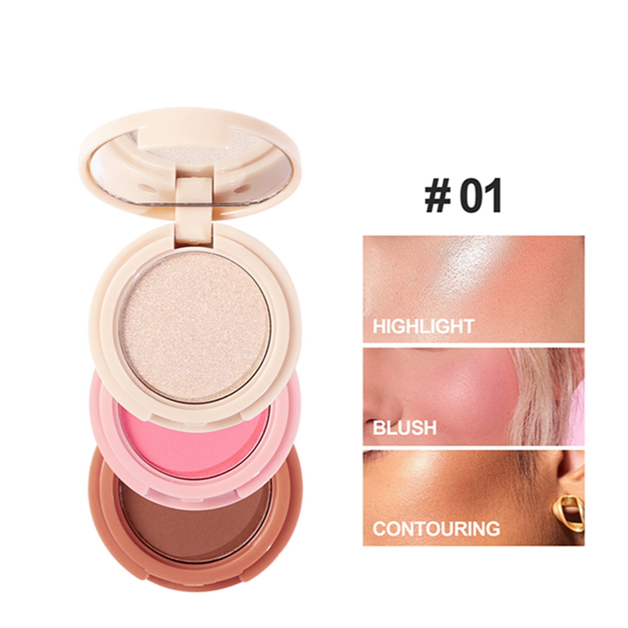 allshope Face Blush, Contour Highlight Face for a Shimmery Finish, Long ...