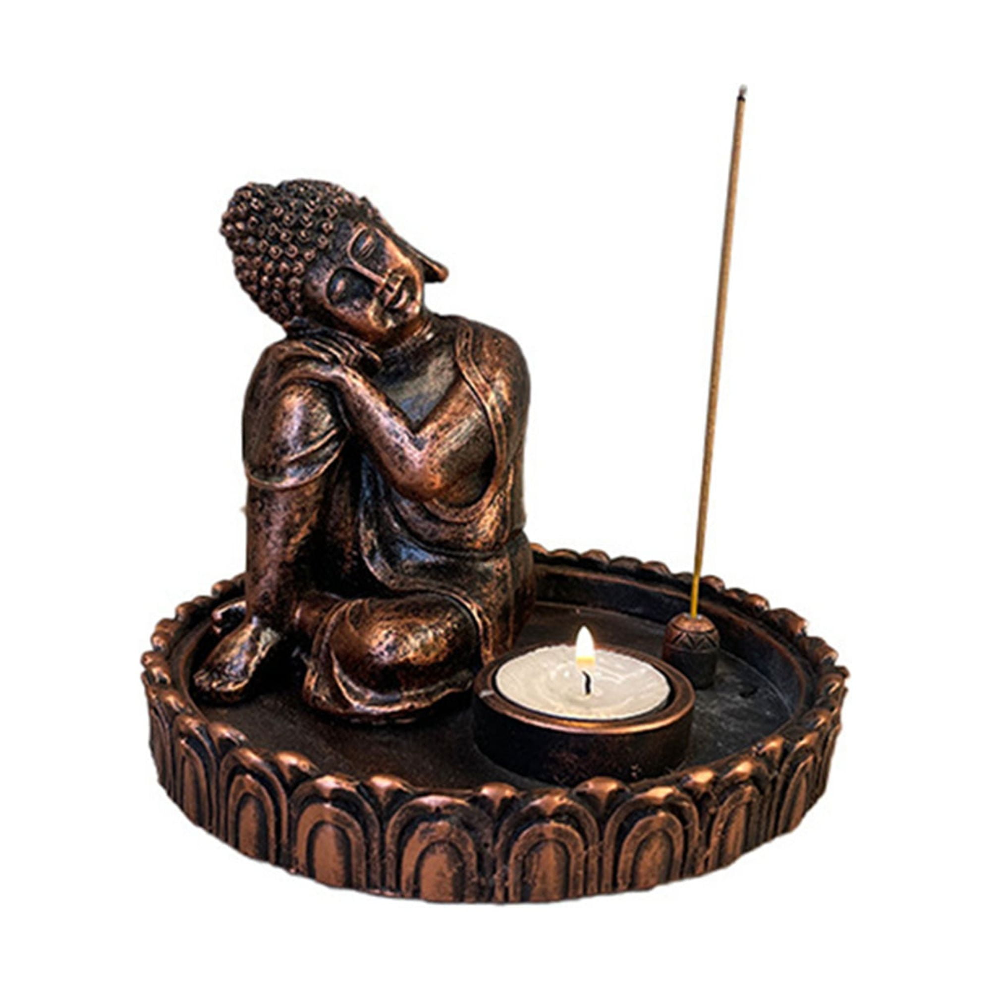 allshope Monk Statue Candlestick Ornament Table Topper Monk Hand ...