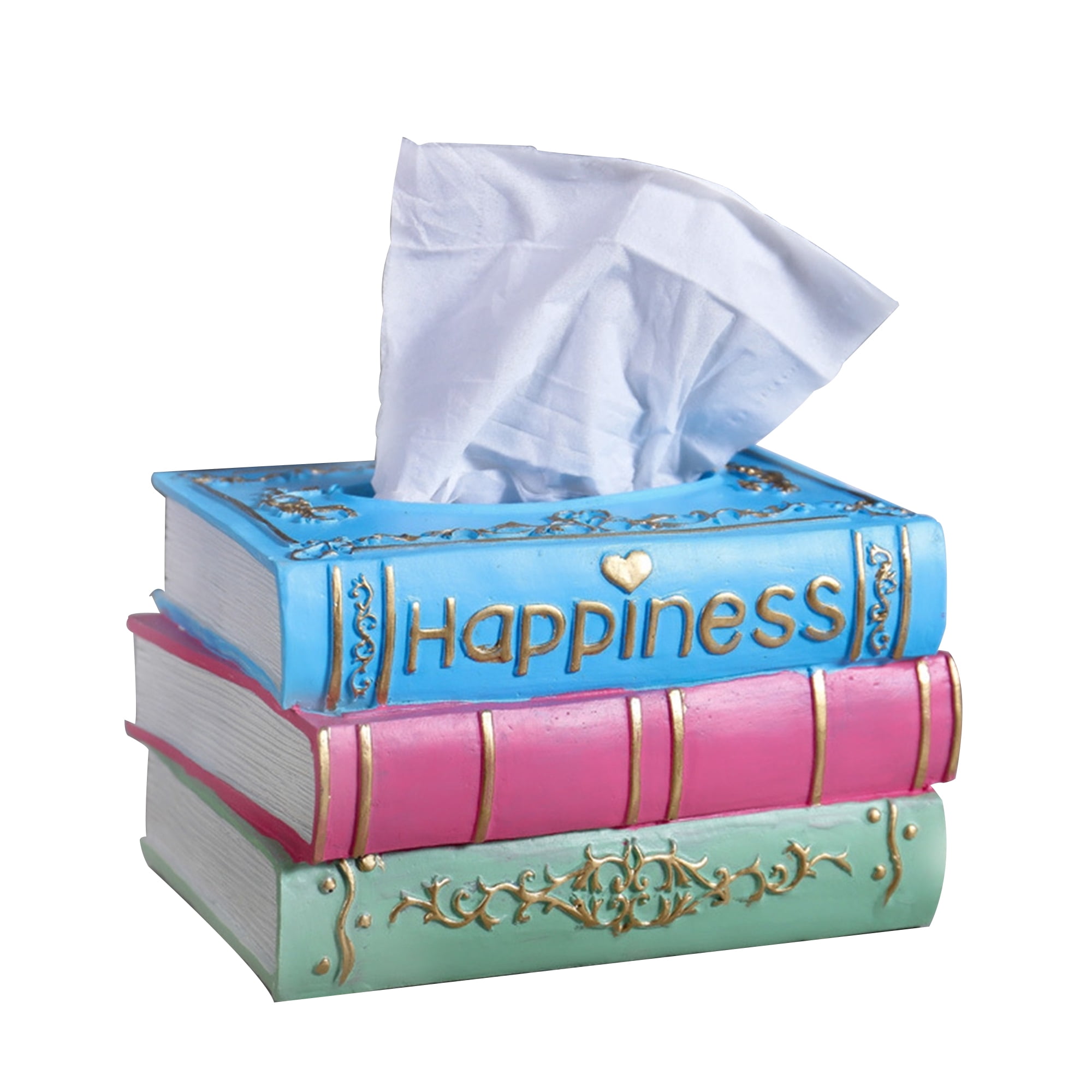allshope Stack of Books Tissue Holder Retro Tissue Box Organizer for ...