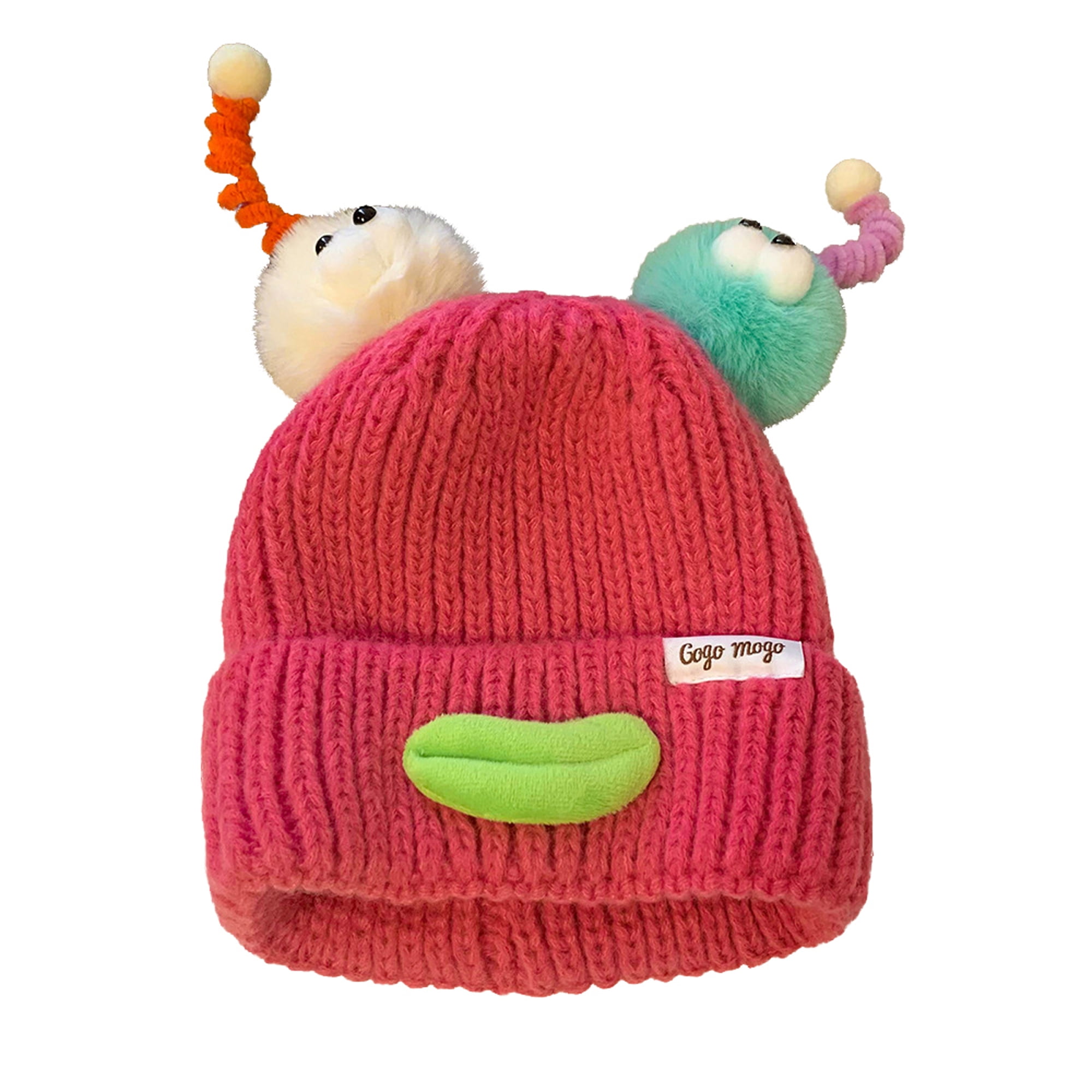 allshope Women Funny Hat Cute Cartoon Winter Knitted Beanies Soft Warm ...