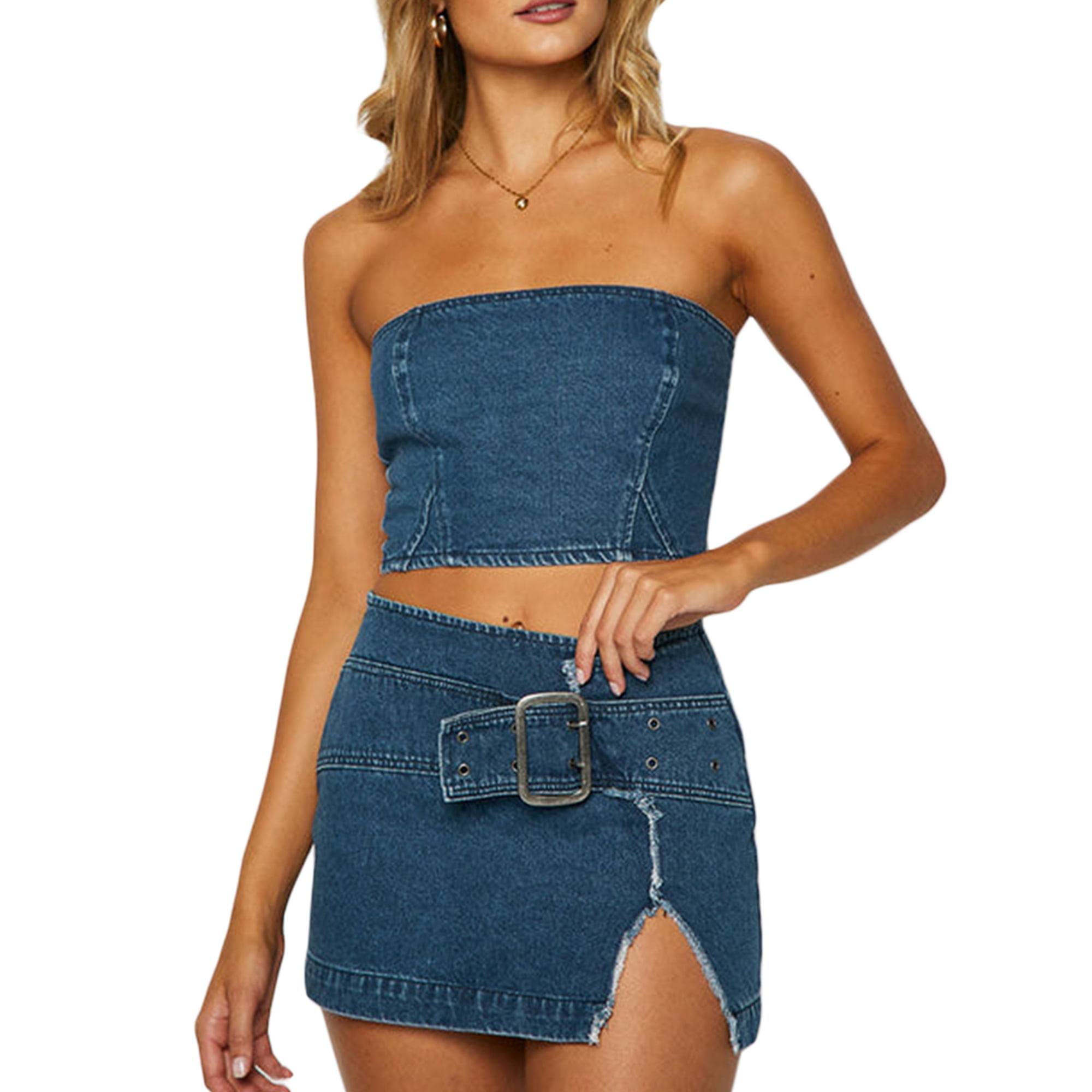 Denim Mini Skirt Outfits