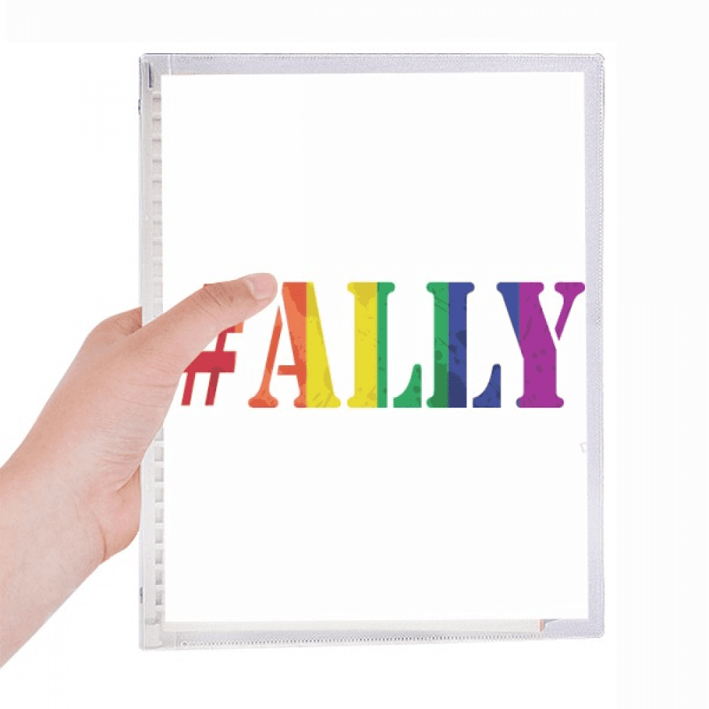 ally lgbt rainbow pattern notebook loose diary refillable journal ...