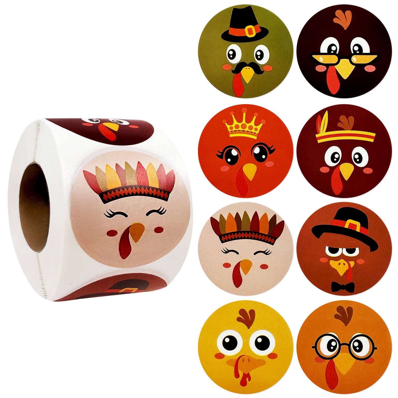 allydrew 1.5 Inch Thanksgiving Sticker Roll, Autumn Holiday Stickers ...