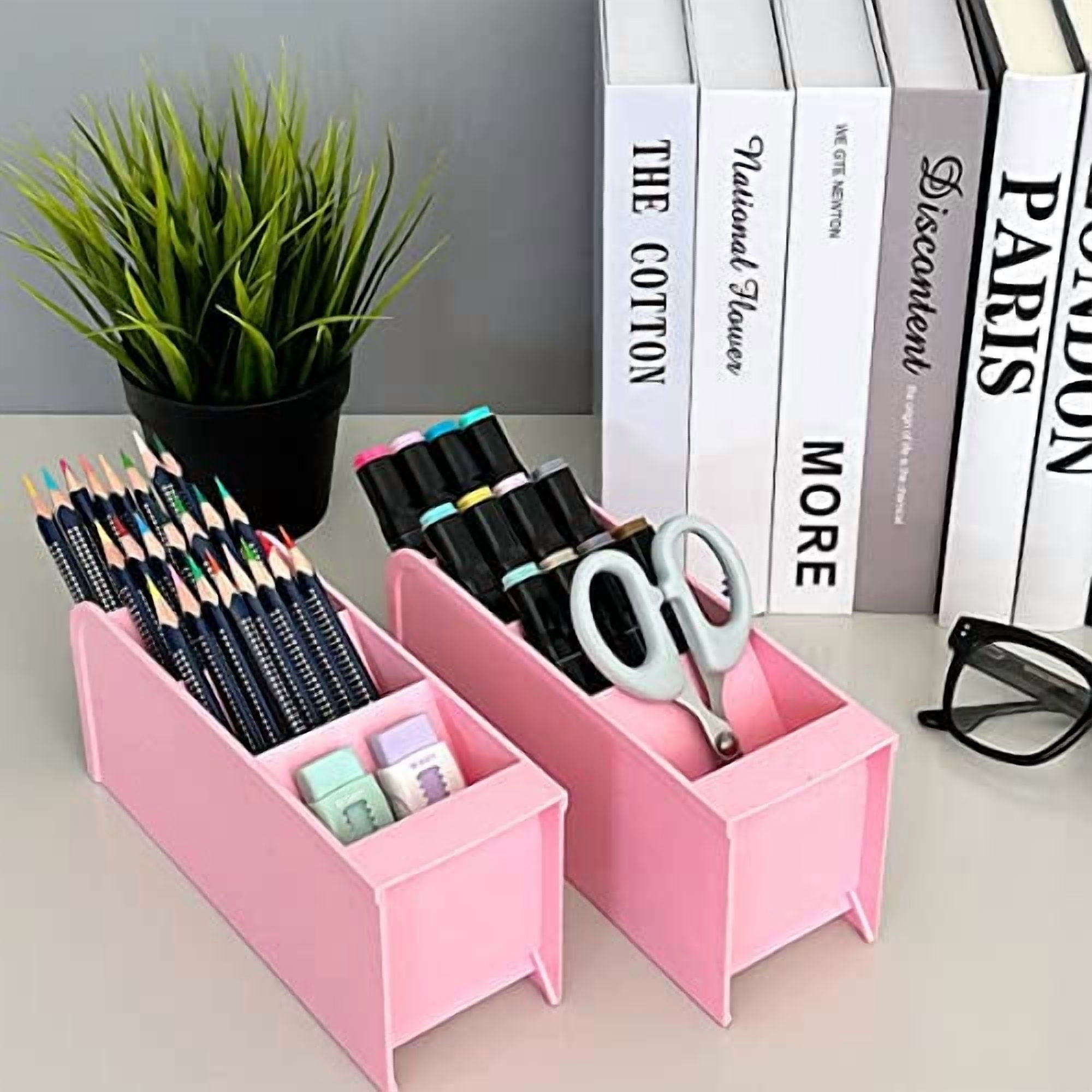 allydrew Pen Organizer with 4 Compartments Desk Storage Organizer for ...