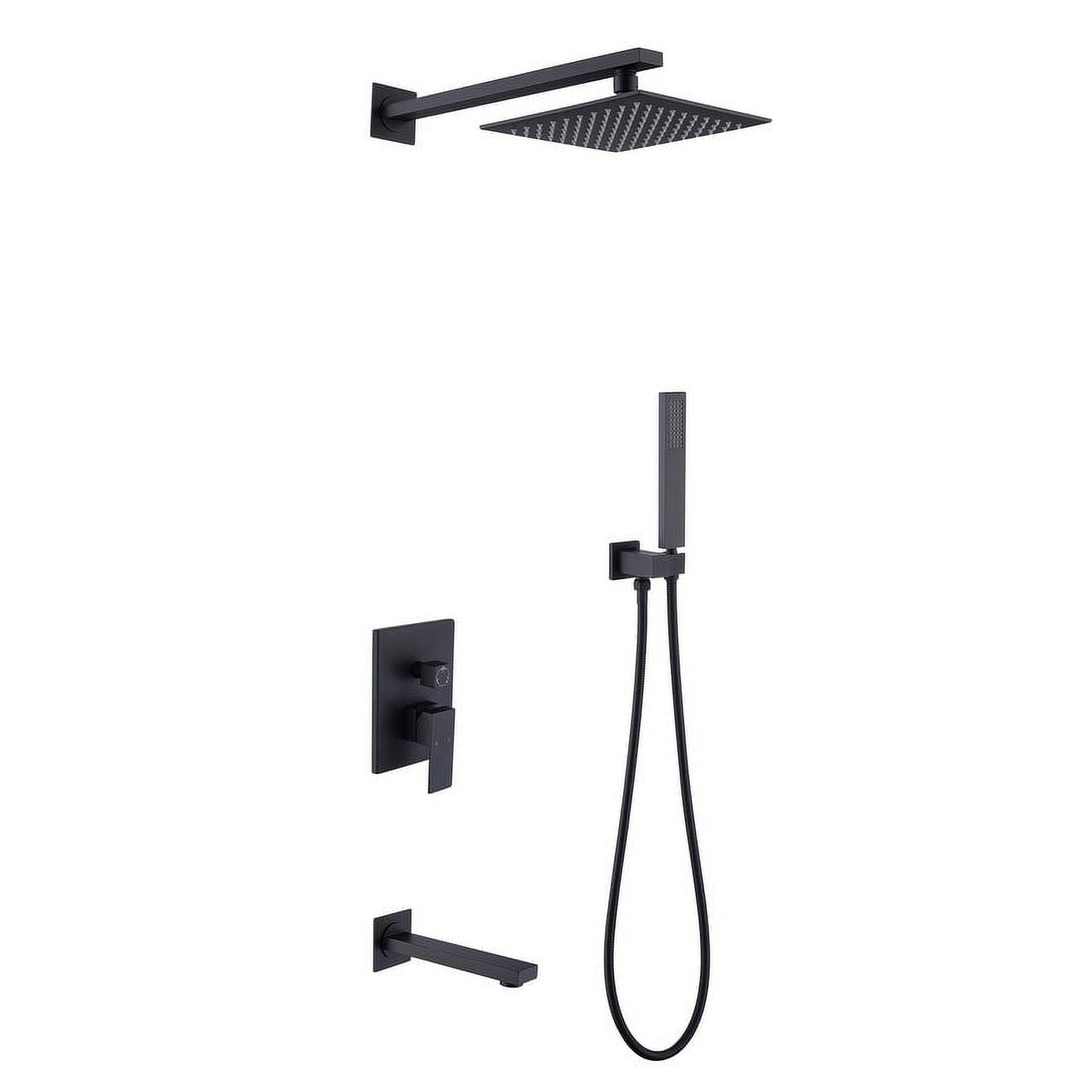 alma vanity Alam Empolo 8" Wall mount Rain Shower Set Black Matte ...