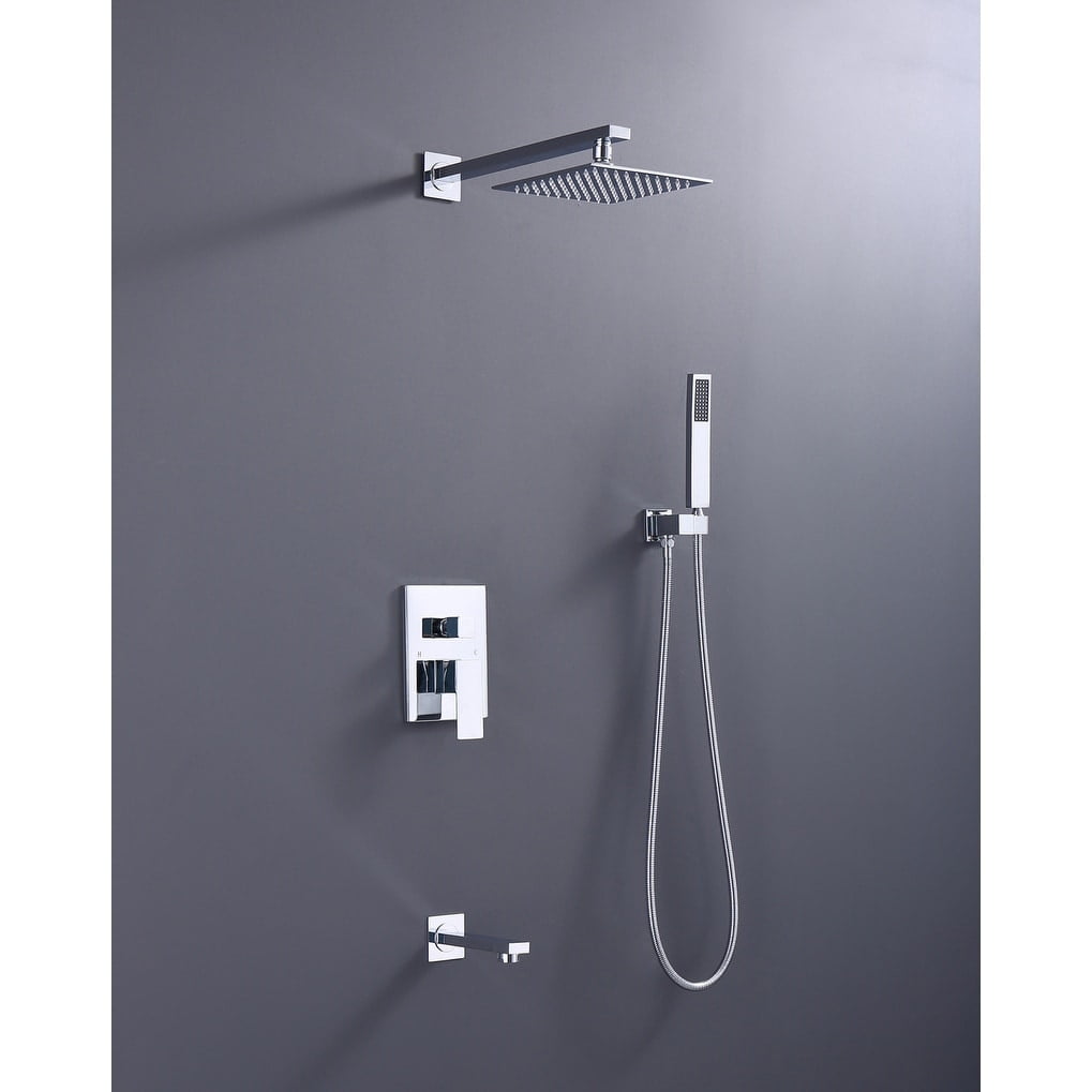 alma vanity Alam Empolo 8" Wall mount Rain Shower Set Silver Chrome ...