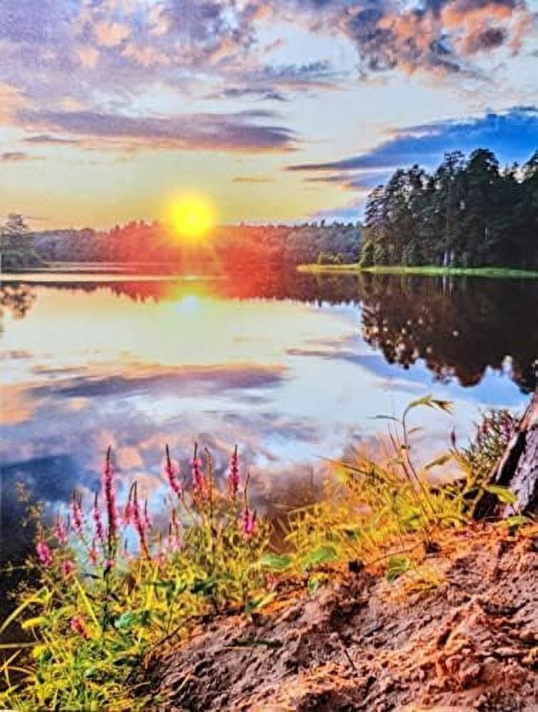 alottagifts Lake Sunset Lighted Canvas Wall Art Print With Timer | LED ...
