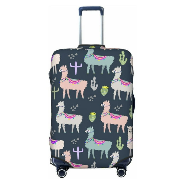 alpacas llama cactus navyblue Luggage Cover, Suitcase Cover for Luggage ...