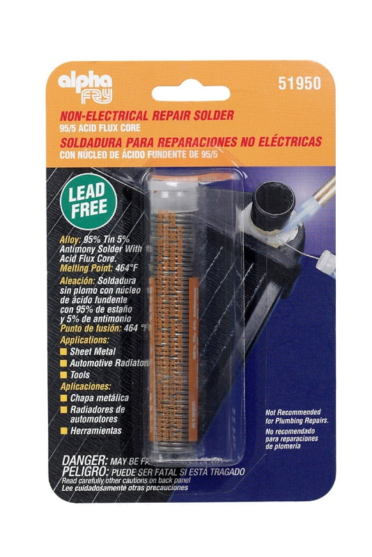 Alpha Fry AM51950 95/5 Solder No Lead Acid Core Solder & Dispenser ...