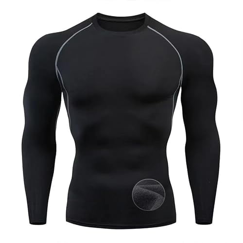 alpinario Men's Fleece Lined Compression Shirt Thermal Long Sleeve Base ...