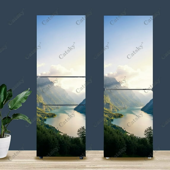 alpine landscape Refrigerator Stickers Home r Kitchen Murals DIY Wall ...