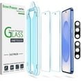 amFilm Galaxy S25 OneTouch Tempered Glass Screen Protector, 2+2 Pack, 6 ...