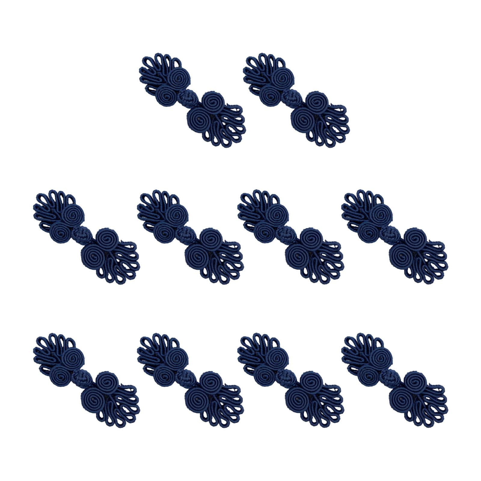 amagogo 5 Pieces Chinese Knot Frog Buttons DIY Accessories Stylish Chinese Frog Closures Navy ...