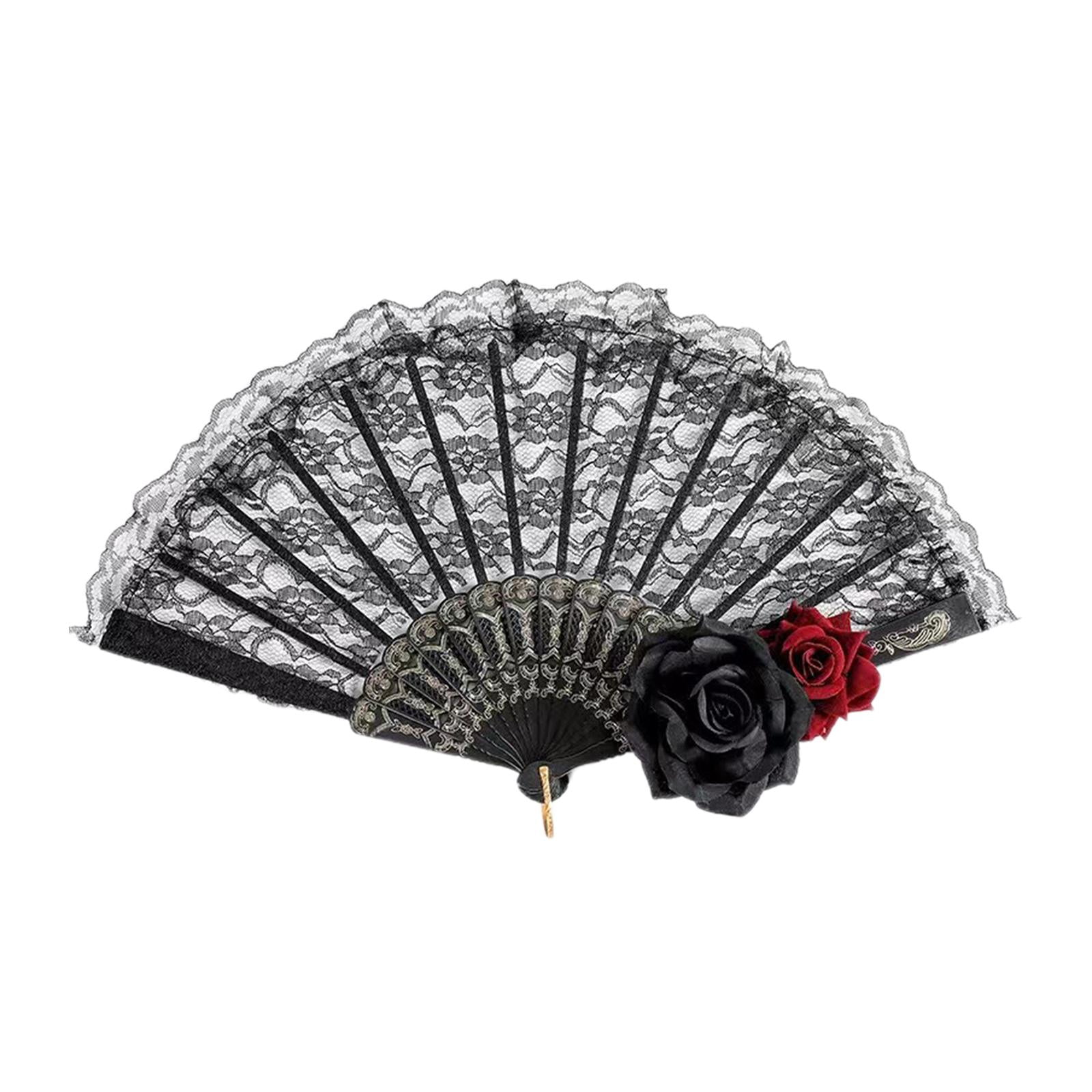 amagogo Foldable Hand Fans Hand Holding Fans Rose Fans for DIY Home ...