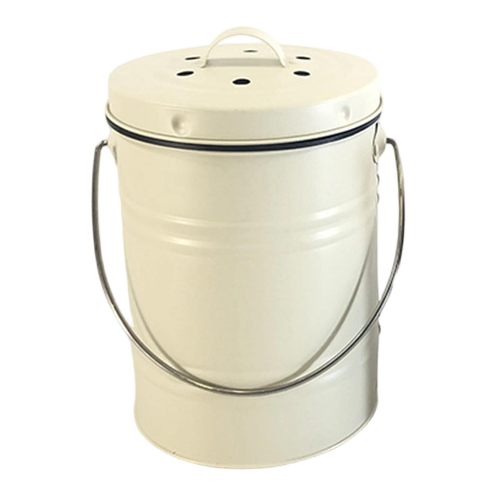 amagogo Kitchen Compost Bin Sturdy Handle Food Scrap Pail Neutral Light ...