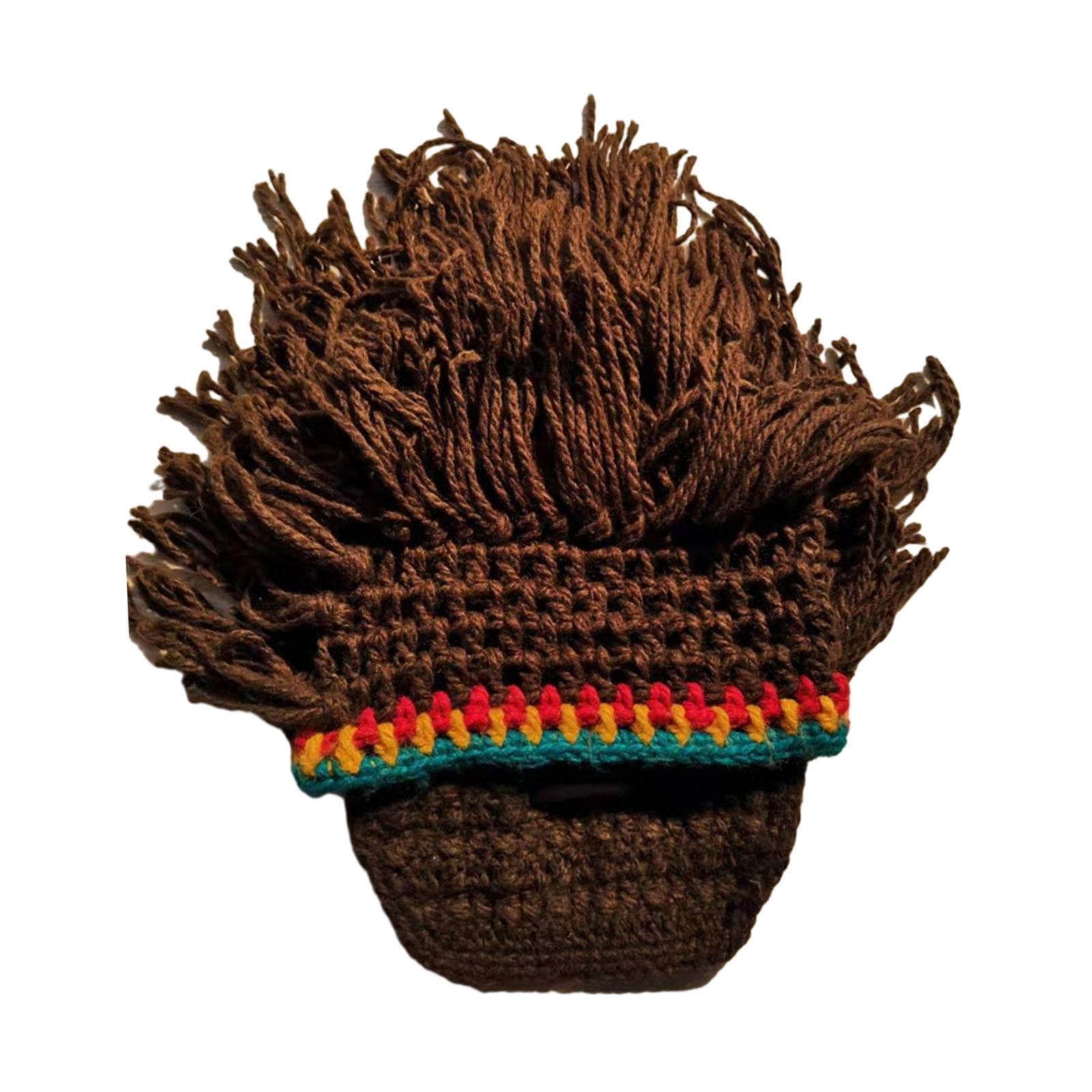 amagogo Knitted Hat Beard Hat Headgear Comfortable Winter Cold Cap Knit ...