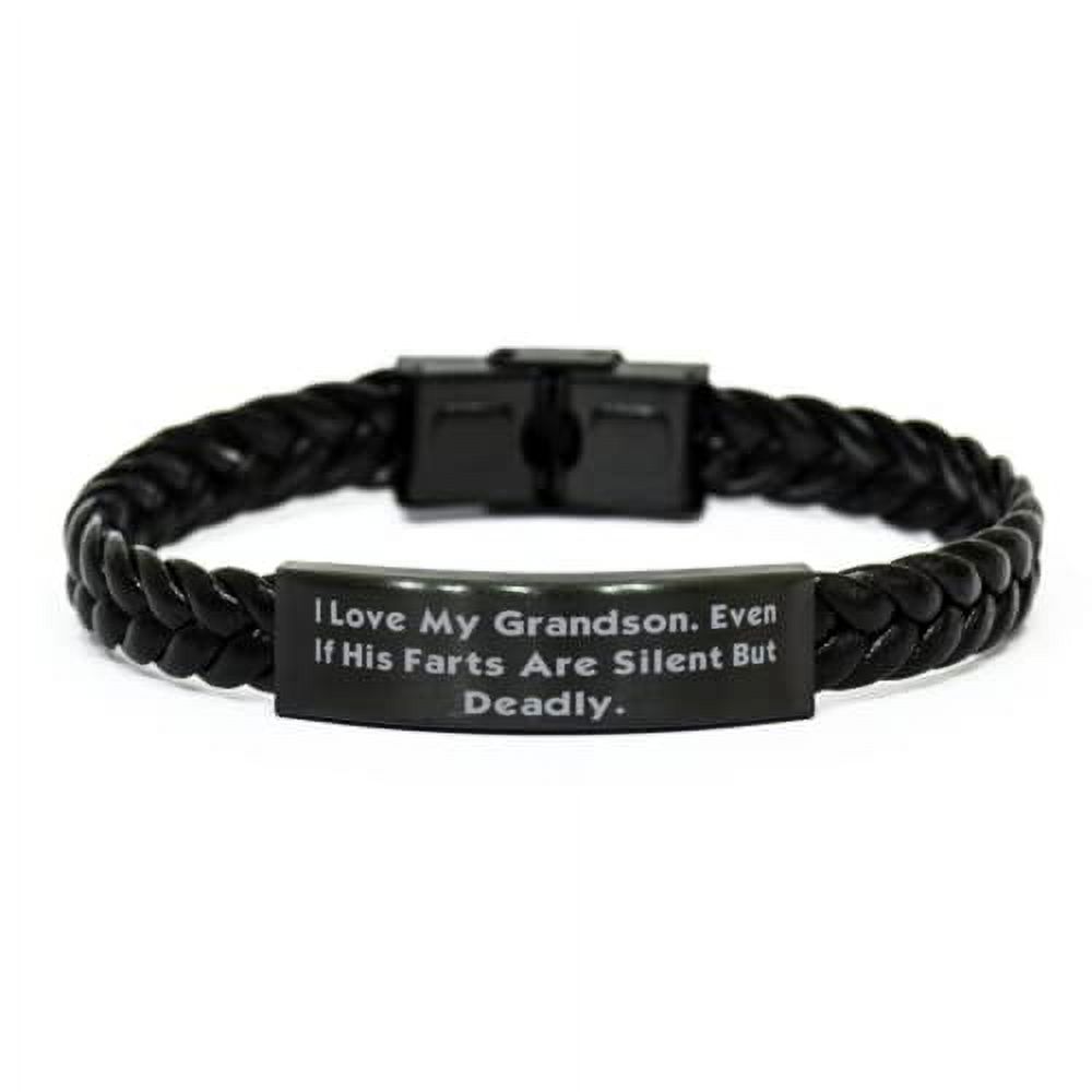 amangny Gag Grandson Braided Leather Bracelet, I Love My Grandson, for ...