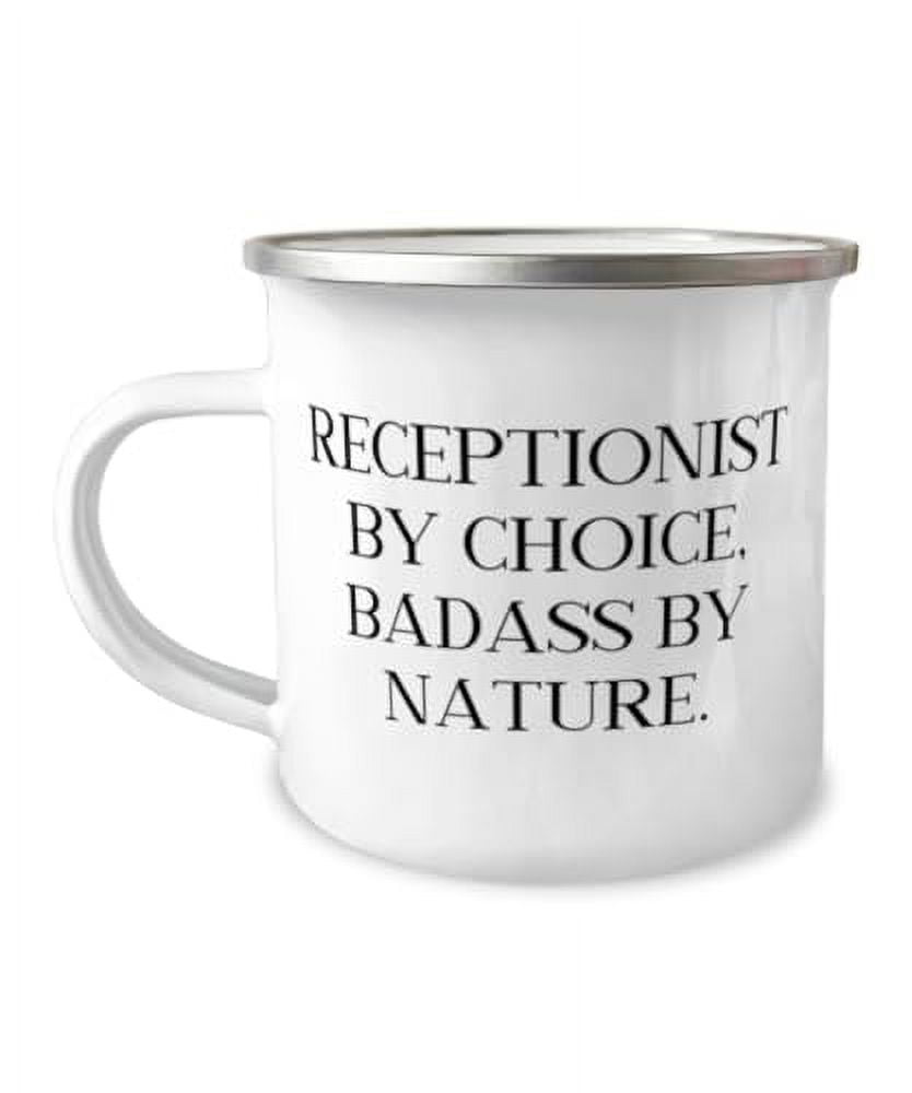amangny Special Receptionist Gifts, RECEPTIONIST BY CHOICE, BADASS BY ...