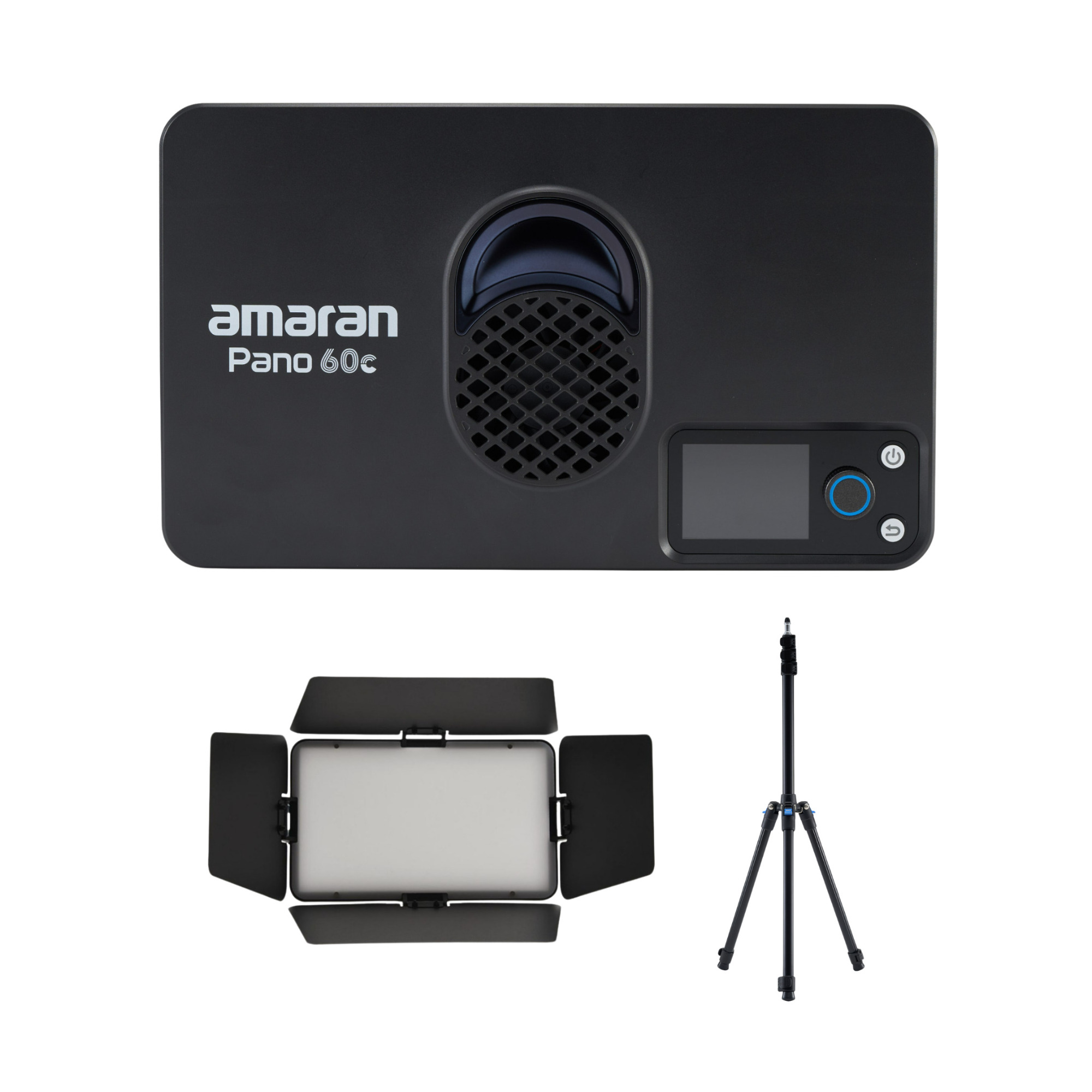 amaran Pano 60c Creator Kit (Charcoal) Bundle with Barn Doors and 6.5ft ...