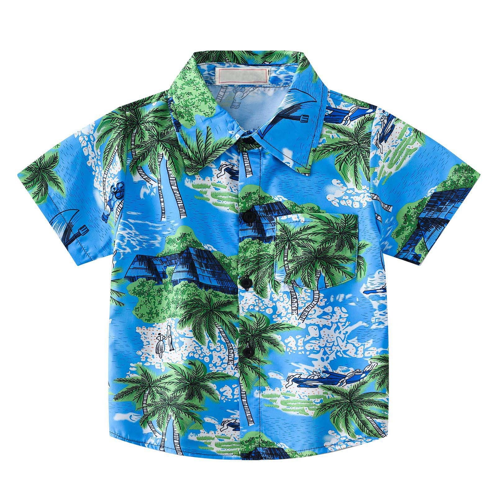 Wancir Big Girls Hawaiian Shirt Beach Tropical Summer Casual Short ...