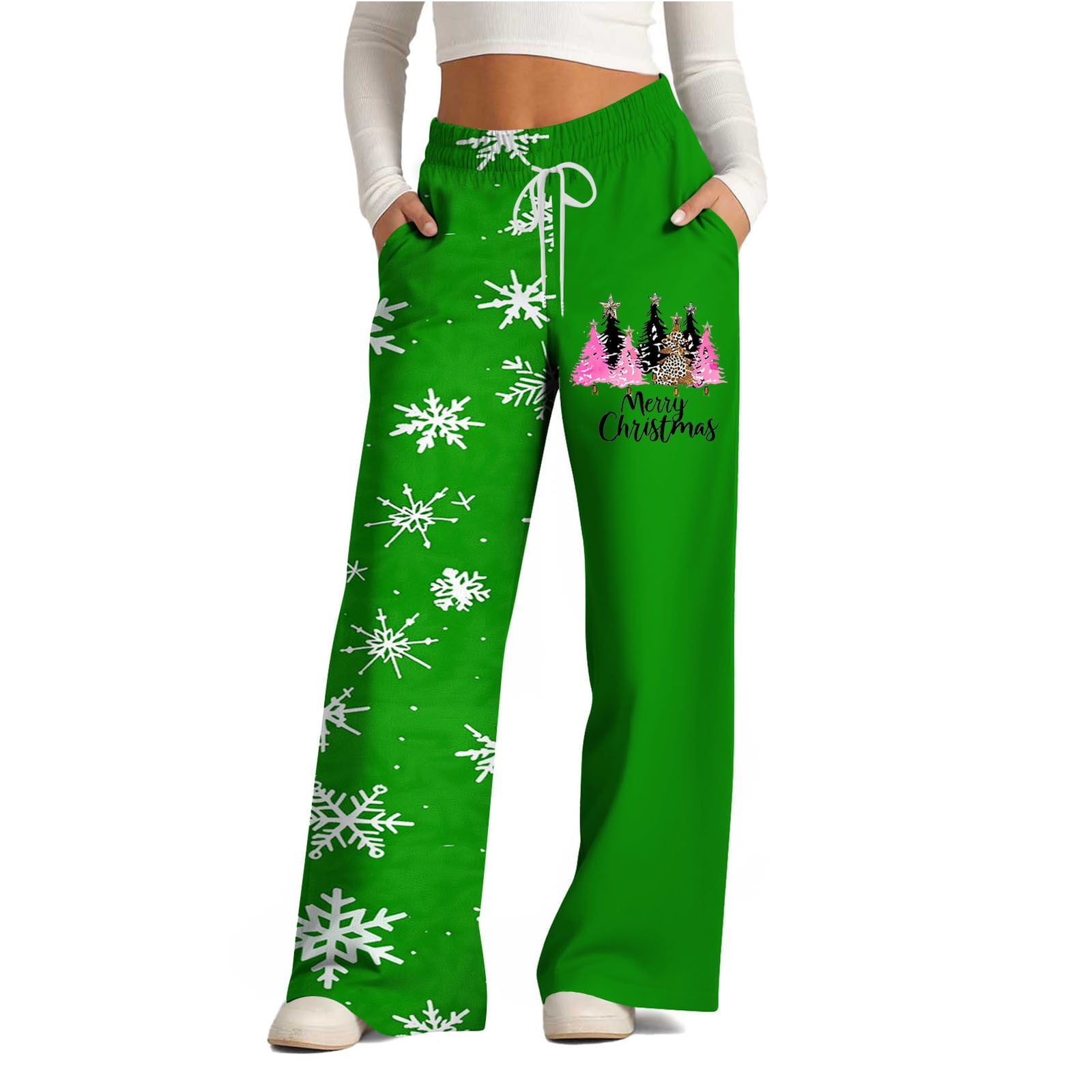 Wancir Christmas Women's Comfy Pajamas Drawstring Stretch Floral Print ...