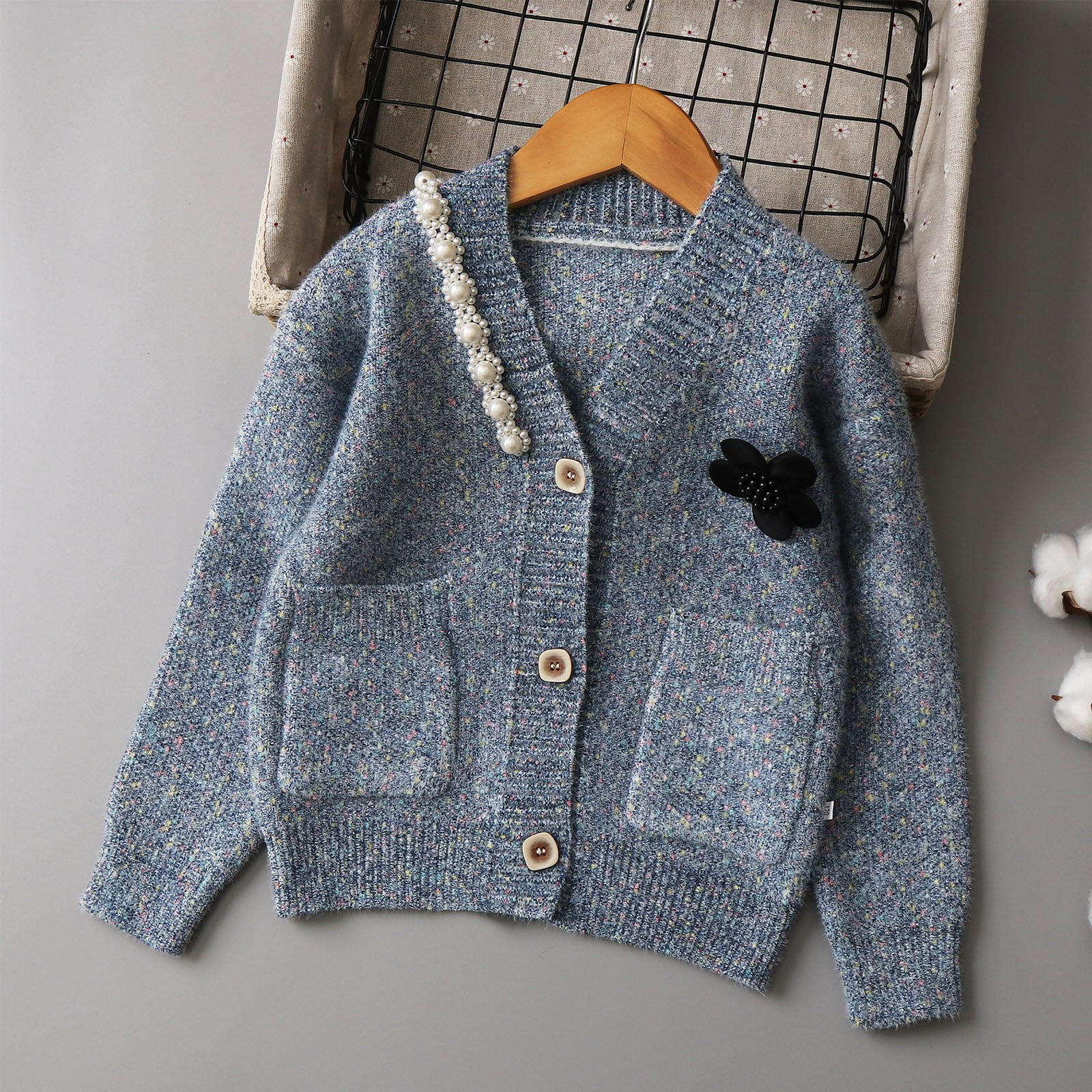 amasding Girls Button Down Tweed Knit Cardigan Sweaters Kids Fashion ...