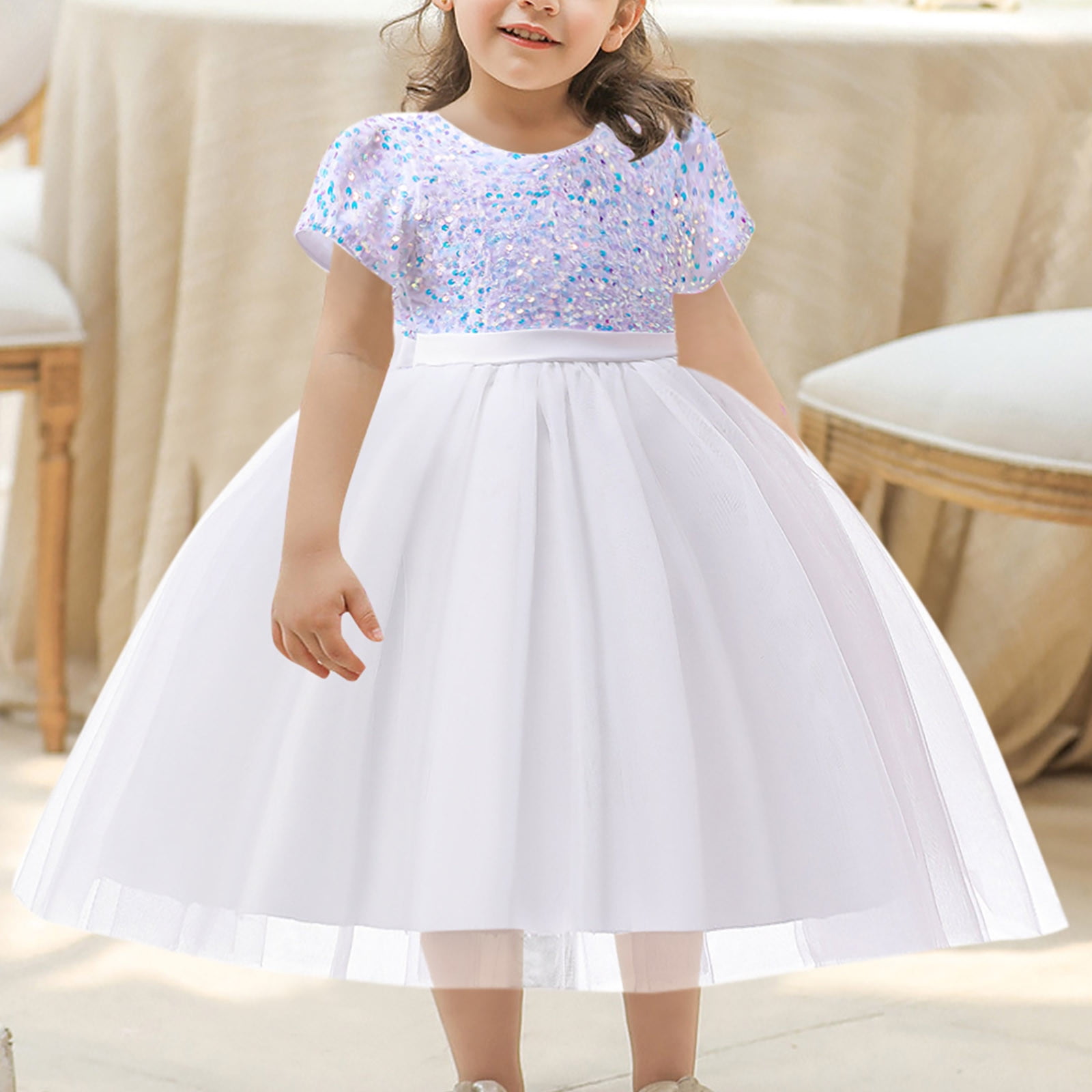 Wancir Girls Princess Tulle Lace Flower Pageant Dress Puffy Floor ...
