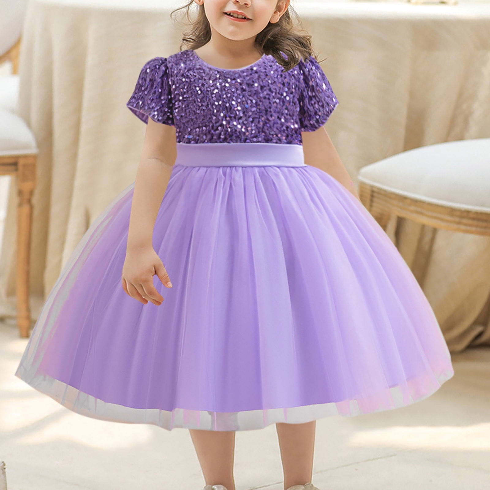 Wancir Girls Princess Tulle Lace Flower Pageant Dress Puffy Floor ...
