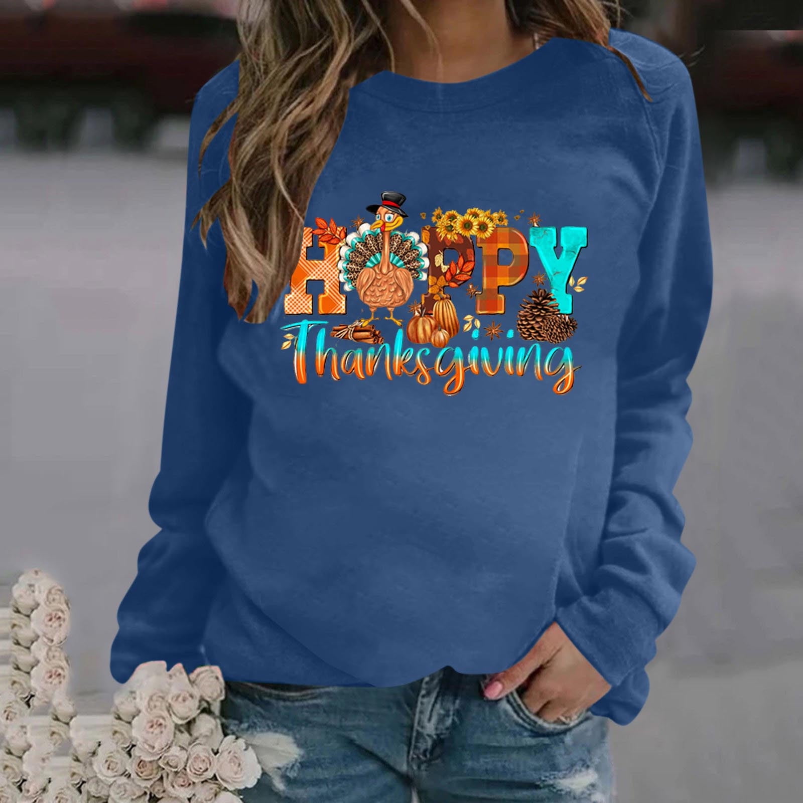 Wancir Long Sleeve Fall T-Shirt for Women Family Halloween Thanksgiving ...