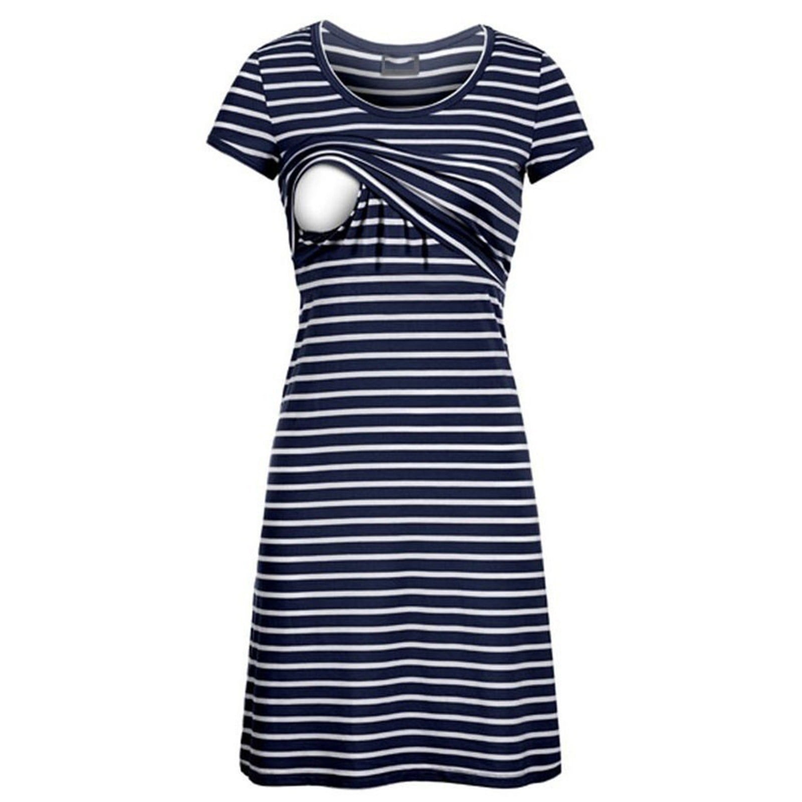 Wancir Pregnant Women Delivery Clothes Short Sleeved Open Breastfeeding Clothes Pregnant Womens