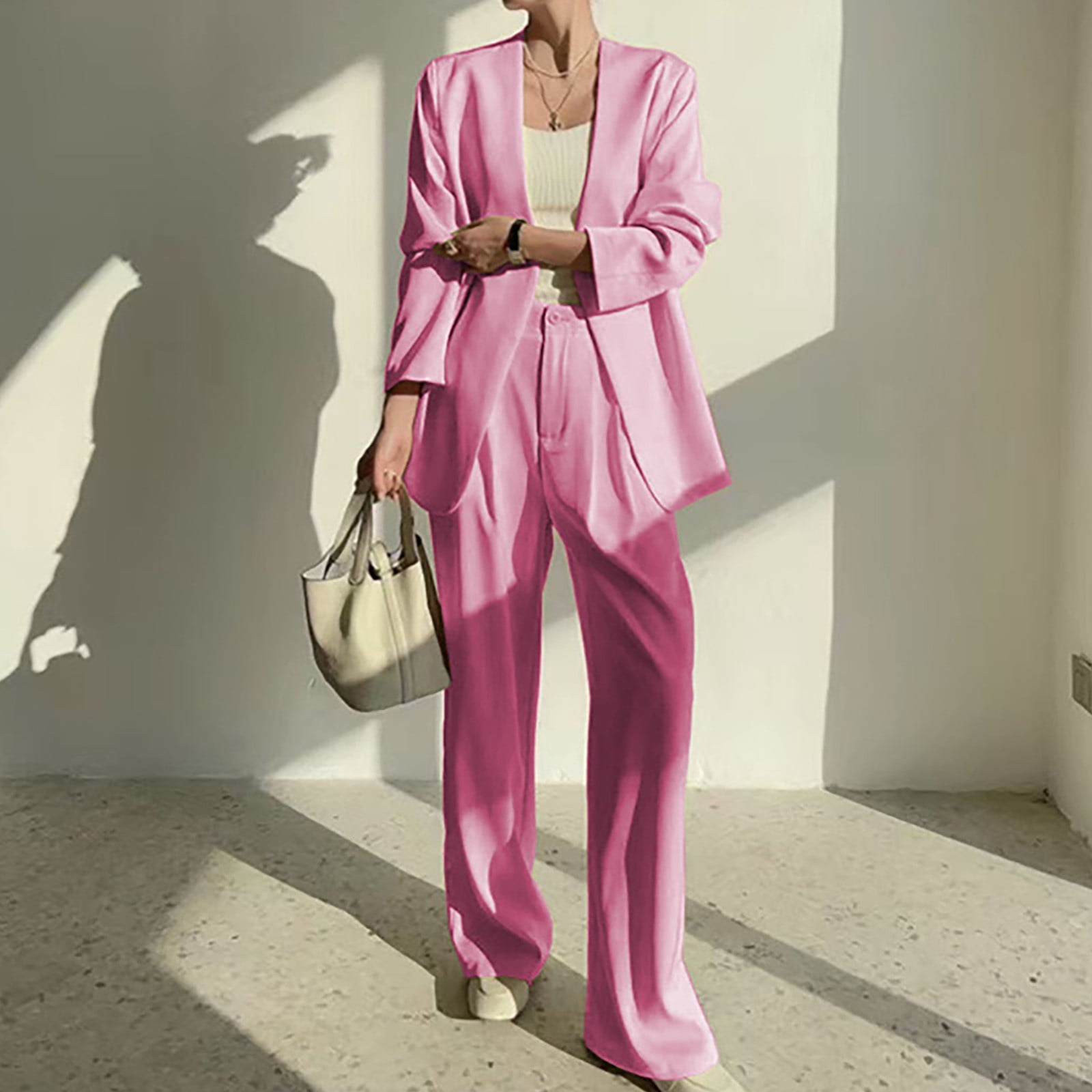 Wancir Women's 2024 Fall Two Piece Outfits Blazer Jacket and Wide Leg ...